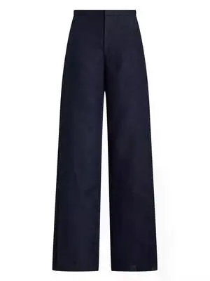 Navy Straight Leg Trousers