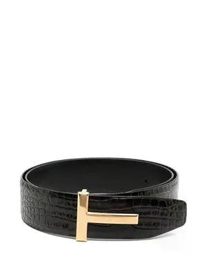 TOM FORD T Icon Leather Belt - Brown