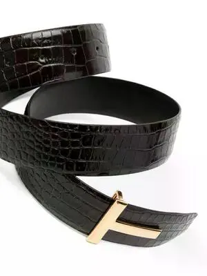 TOM FORD T Icon Leather Belt - Brown