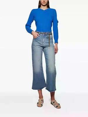 Victoria Beckham V-neck Knitted Sweater - Blue
