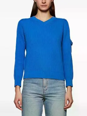 Victoria Beckham V-neck Knitted Sweater - Blue