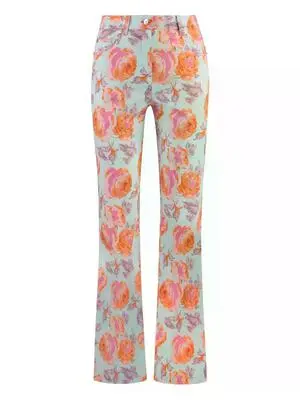 St. John Floral-printed Flared Trousers