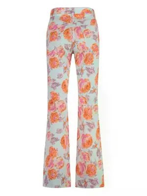 St. John Floral-printed Flared Trousers