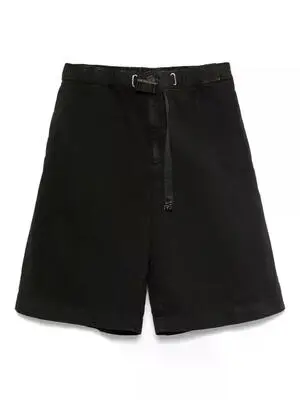 WHITE SAND Twill Bermuda Shorts - Black