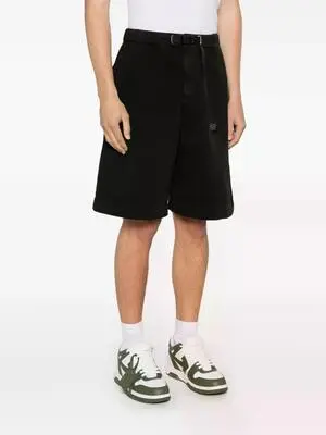 WHITE SAND Twill Bermuda Shorts - Black