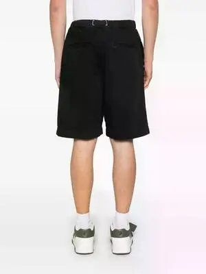 WHITE SAND Twill Bermuda Shorts - Black