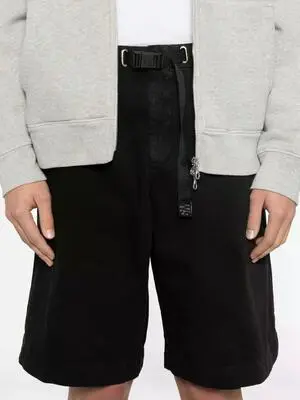 WHITE SAND Twill Bermuda Shorts - Black
