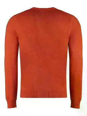 Malo Ribbed V-neck Sweater - Orange