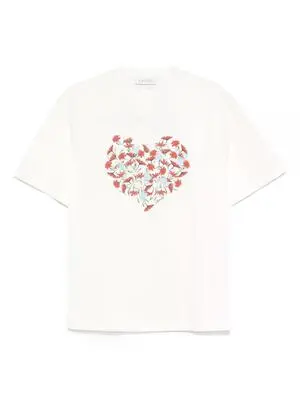 LANVIN Floral-print T-shirt - Neutrals