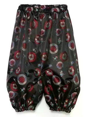 Comme Des Garçons Patterned-intarsia Trousers - Black