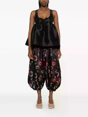 Comme Des Garçons Patterned-intarsia Trousers - Black