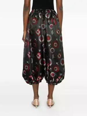 Comme Des Garçons Patterned-intarsia Trousers - Black