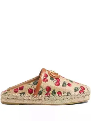 Valentino Garavani Vlogo Signature Cherryfic Motif Mule 25mm - Neutrals