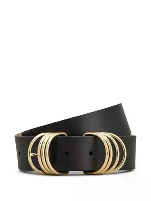 TOD'S Ringed Leather Belt - Black
