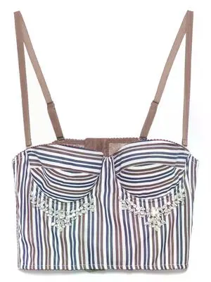 DES_PHEMMES Striped Corset Top