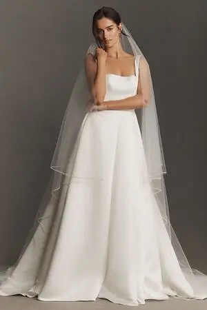 Bhldn Pearl Trim Chapel Veil
