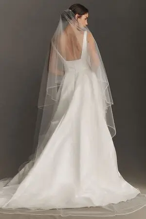 Bhldn Pearl Trim Chapel Veil