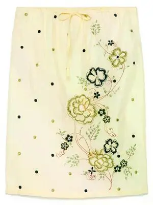 Kenzo Peonies Midi Skirt - Yellow