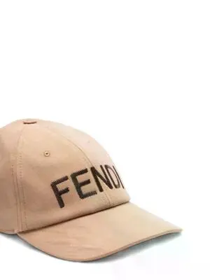 Fendi Cotton Baseball Cap - Brown