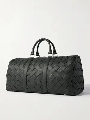 Bottega Veneta Intrecciato Leather Duffle Bag - Black