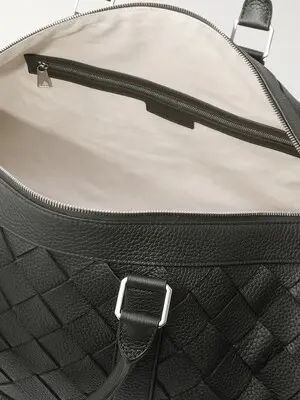 Bottega Veneta Intrecciato Leather Duffle Bag - Black