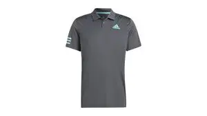 Adidas Club 3stripes Polo Shirt - Grey Six/pulse Aqua