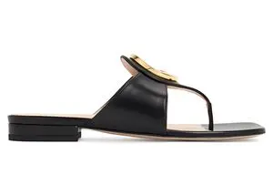 Gucci Blondie Leather Thong Sandals - Black