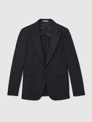 REISS Oscar Single-breasted Wool-blend Suit Blazer Classic-fit - Navy