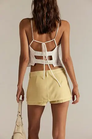 Free People We The Free Gallivanting Washed Skort - Double Butter