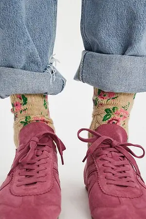 MAGNOLIA PEARL Floral Crew Socks Lusoria