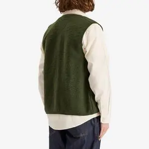 Universal Works Wool Fleece Zip Gilet Exclusive - Olive