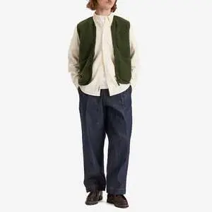 Universal Works Wool Fleece Zip Gilet Exclusive - Olive