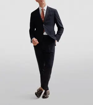 BOSS Check 2-piece Suit - Blue