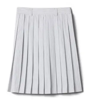 Miu Miu Cotton Pinstriped Pleated Midi Skirt