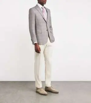 Brioni Wool-blend Check Blazer