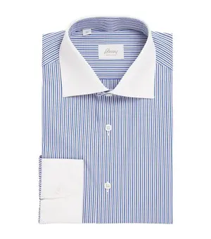 Brioni Cotton Stripe Shirt - Blue