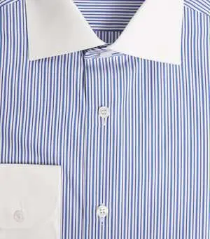 Brioni Cotton Stripe Shirt - Blue