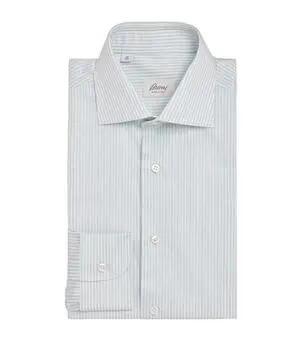 Brioni Cotton Stripe Shirt White
