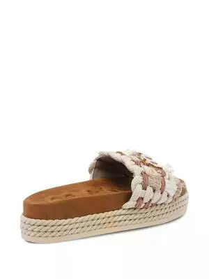 Mou Braided-strap Platform Sandals - Neutrals