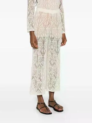 Liu Jo Crochet-knit Trousers - Neutrals