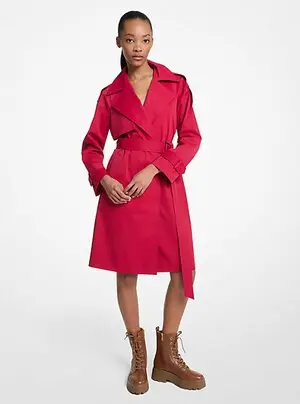 Michael Kors Belted Trench Coat - Red