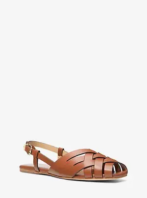 Michael Kors Irene Woven Leather Slingback Sandal
