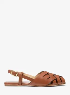 Michael Kors Irene Woven Leather Slingback Sandal
