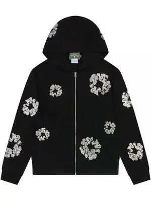 DENIM TEARS Swarovski Wreath Zip Hoodie - Black