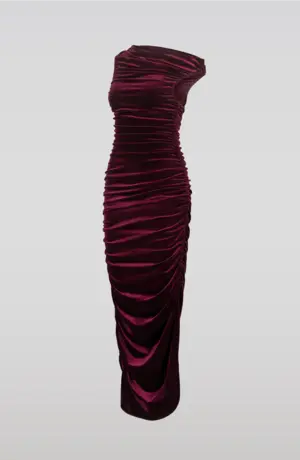 SAEMDI Draped Velvet Maxi Dress