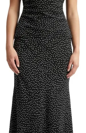 Bardot Monroe Polka Dot Maxi Skirt - Black Spot