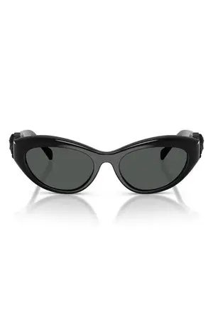 Versace Versace 49mm Cat Eye Sunglasses Black