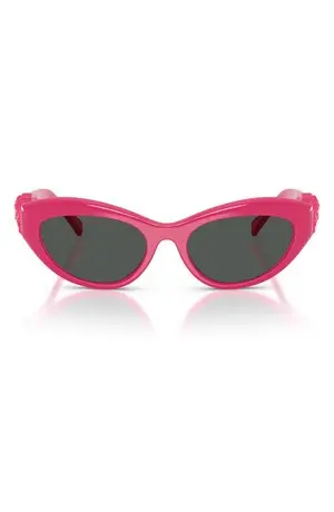 Versace 49mm Cat Eye Sunglasses - Pink/ Dark Grey