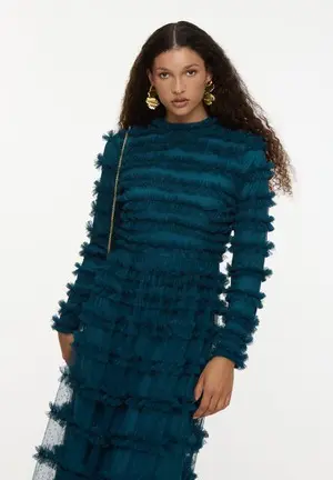 MARYISA Ruffle Maxi Dress