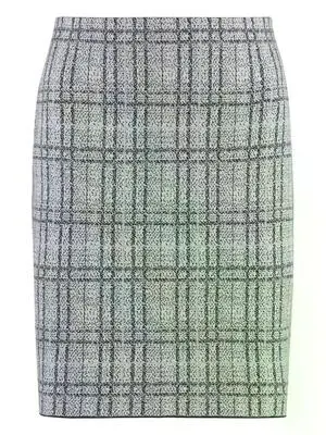 St. John Checked Pencil Skirt